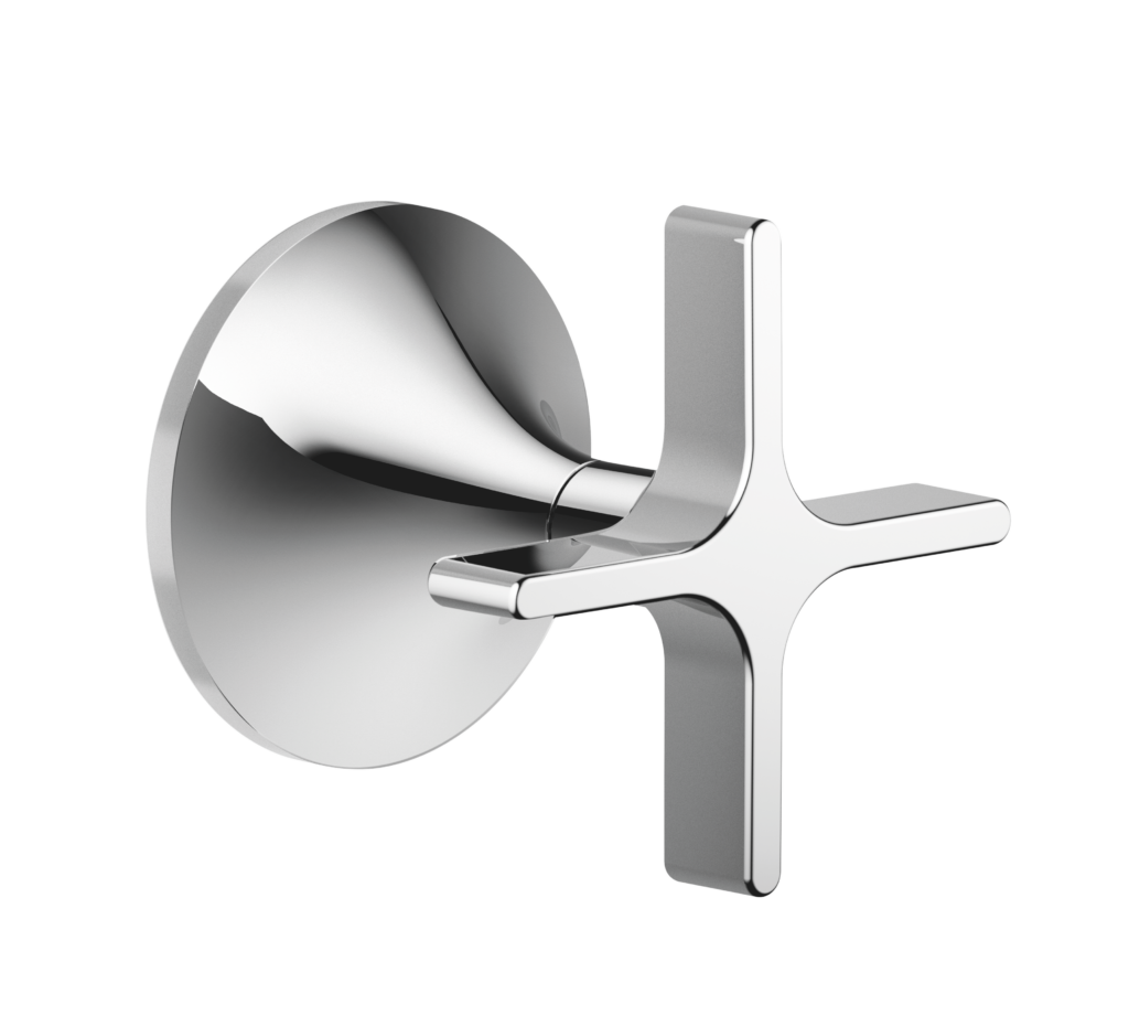 Vaia Cross Handle Wall Valve Clockwise Closing - Walton Bathrooms